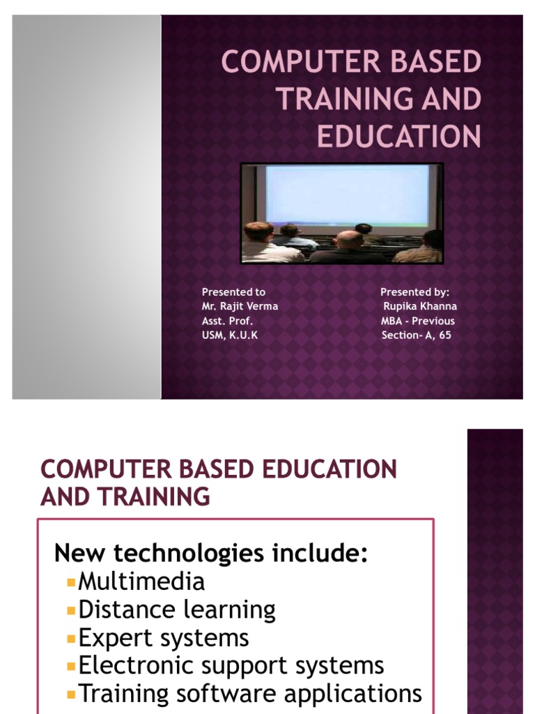 Computer Based Education and Training | PDF | Educational Technology ...