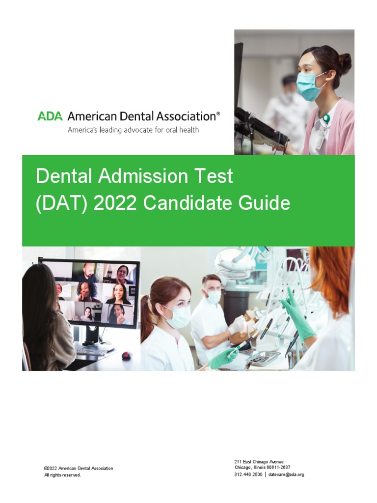 Dat Examinee Guide | PDF | Test (Assessment) | Chemical Reactions