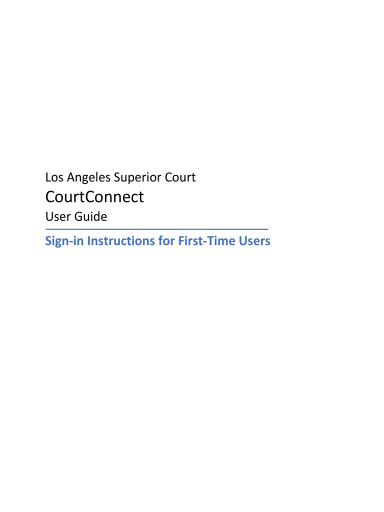 CourtConnect UserGuide FirstTimeSignInInstructions | PDF | Login | User ...