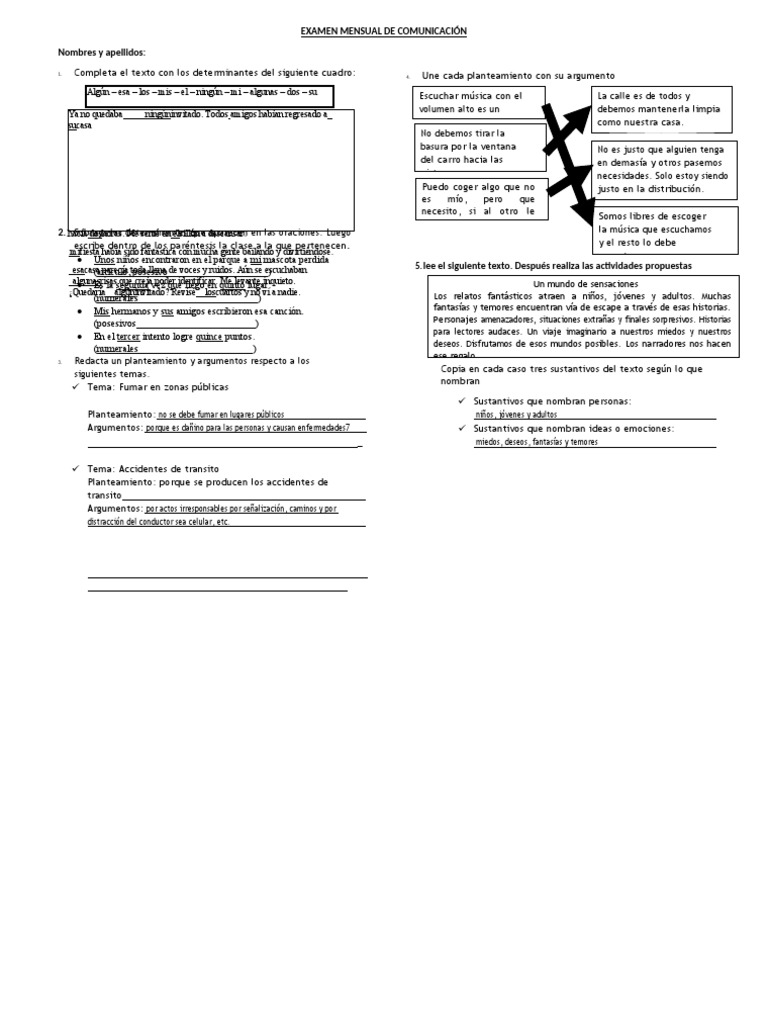 EXAMEN MENSUAL DE COMUNICACIÓN - Junio | PDF