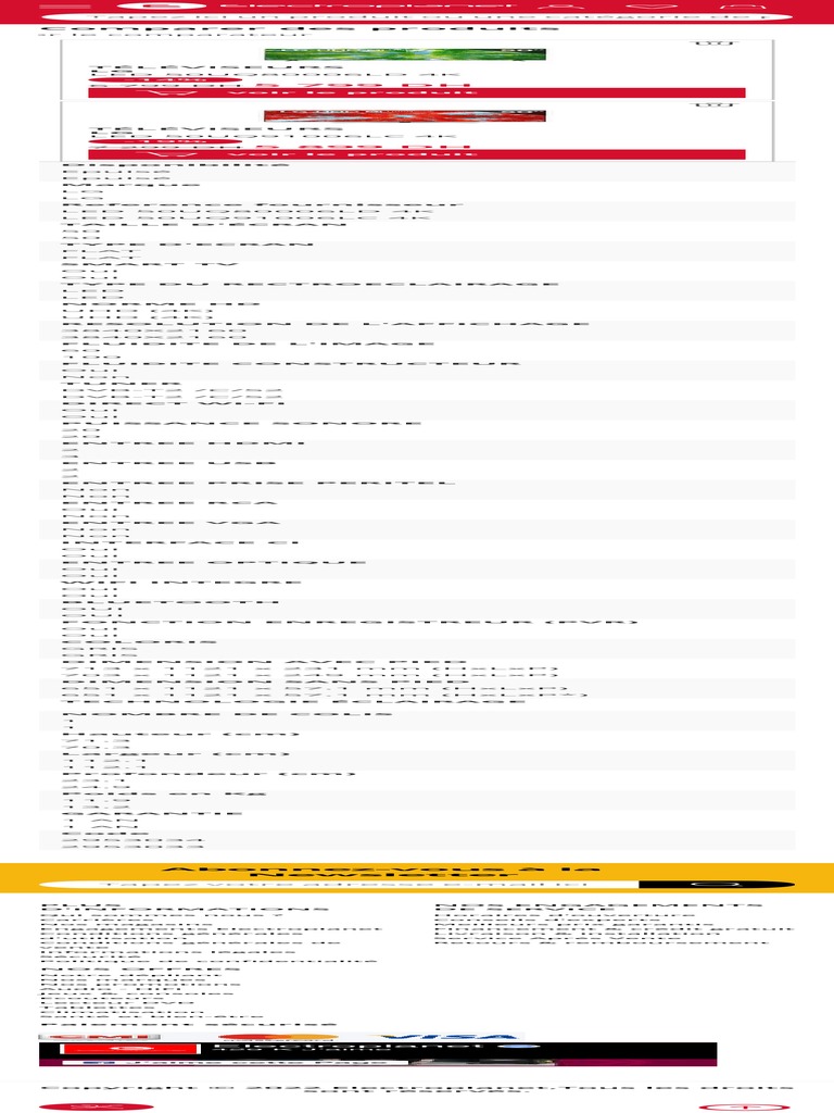 Liste de Comparaison de Produits Electroplanet | PDF