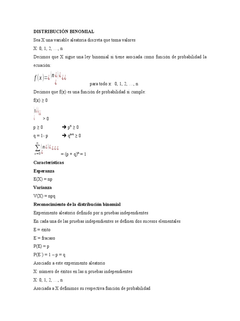 Distribución Binomial | PDF | Distribución de probabilidad | Enseñanza de matemática