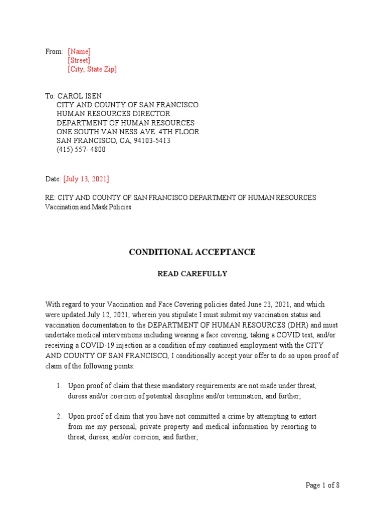 Conditional - Acceptance Heather's Document | PDF