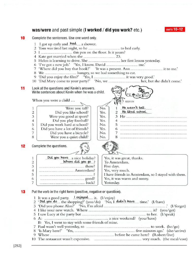 Additional Exercise 5 Was-Were-Past Simple | PDF