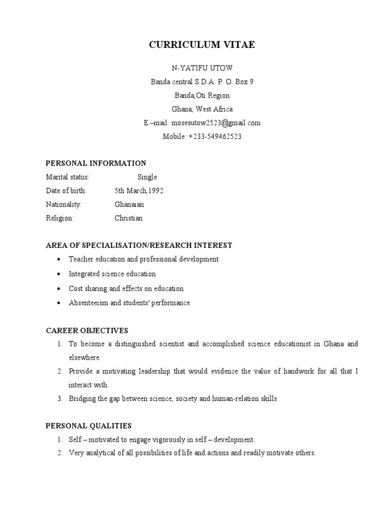 My CV | PDF | Cognition | Science