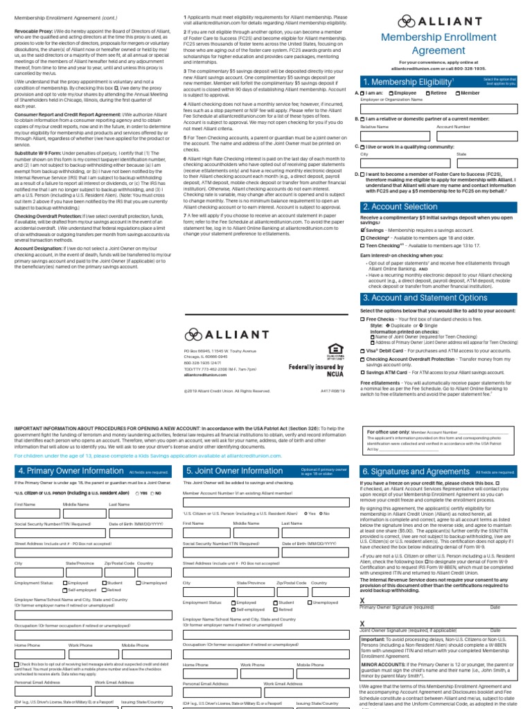 Membership Enrollment | PDF | Transaction Account | Overdraft
