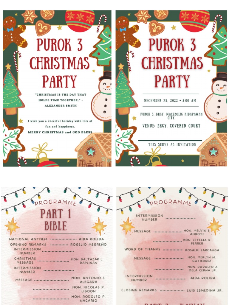 PUROK XMAS PARTY 2022PROGRAM F | PDF