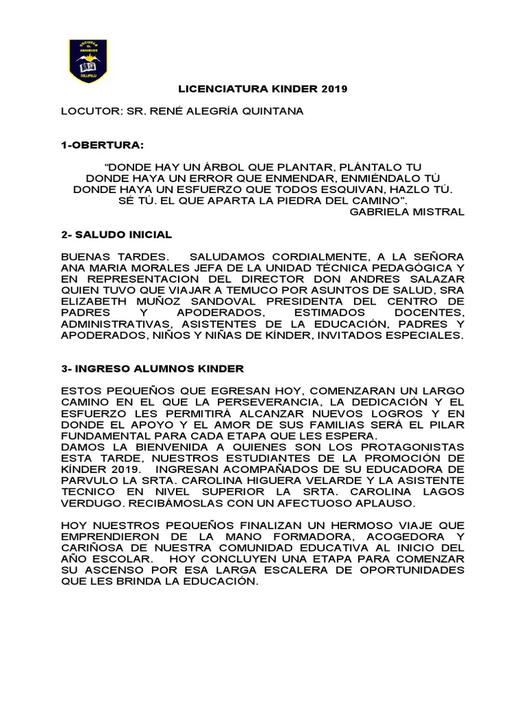 Libreto FINAL Licenciatura Kinder 2019 | PDF | Educación de la primera infancia | Ciencia cognitiva