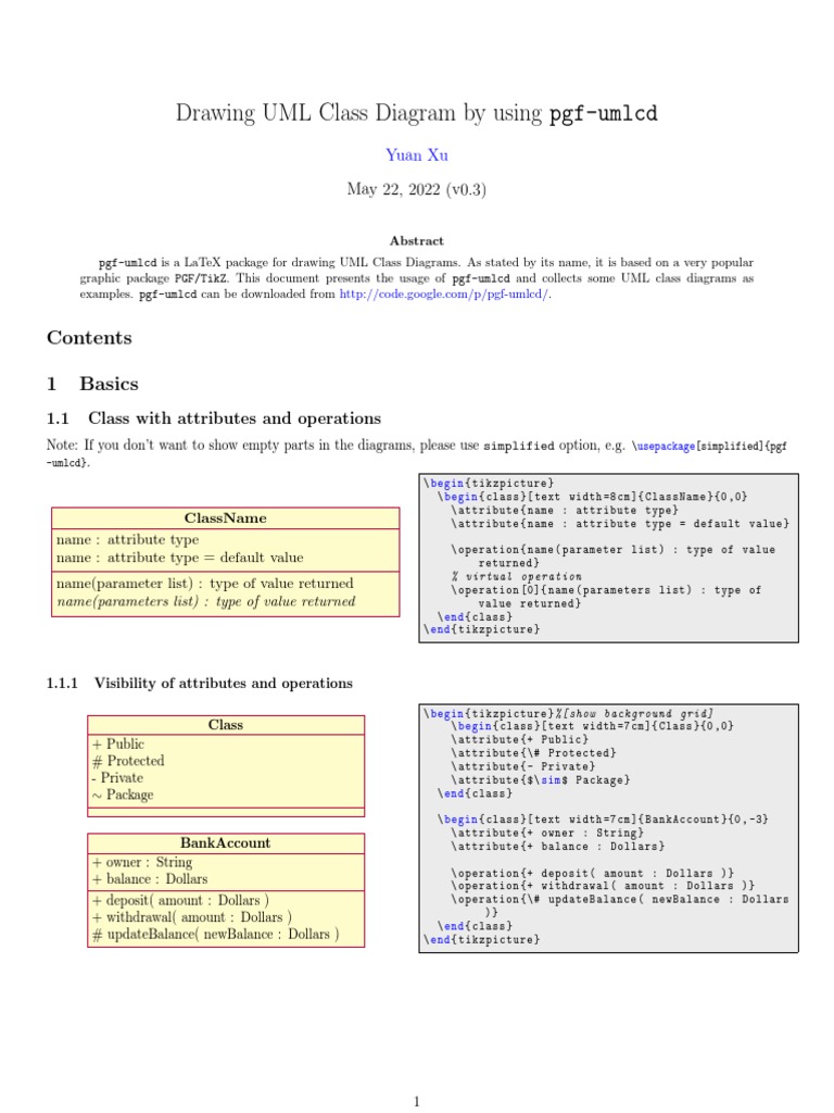 PGF Umlcd Manual | PDF | Parameter (Computer Programming) | Unified Modeling Language