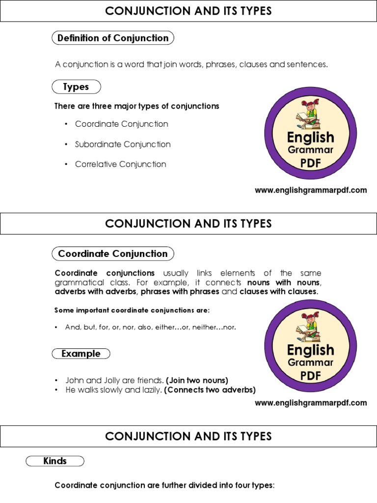 Types of Conjunctions | Download Free PDF | Semiotics | Semantic Units