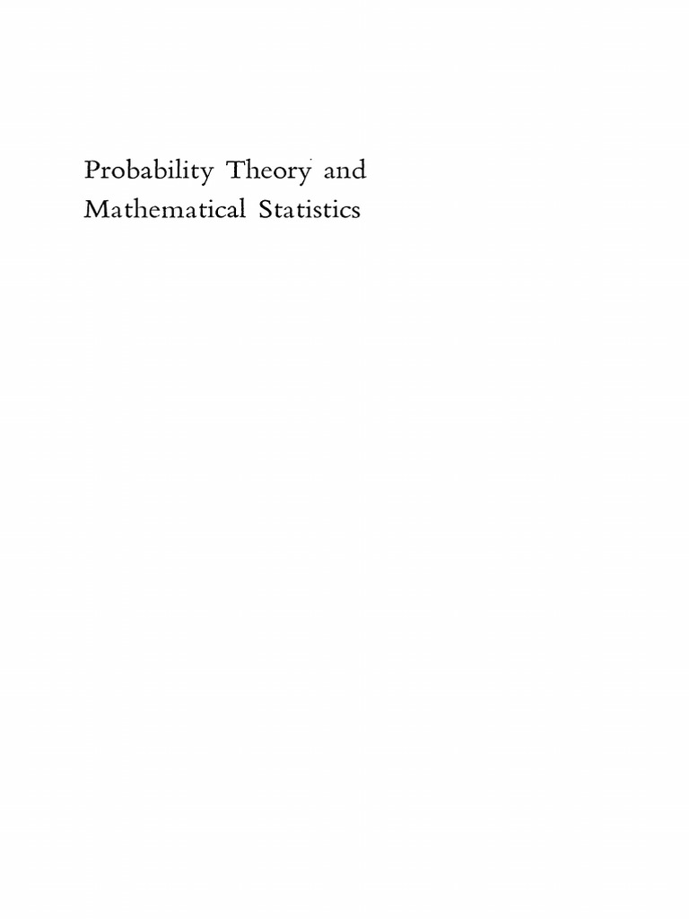 Probability Theory and Mathematical Statistics - Marek Fisz | PDF