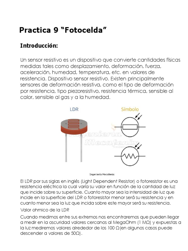 Practica 9 FOTORESISTOR-MARLON | PDF | Tecnología