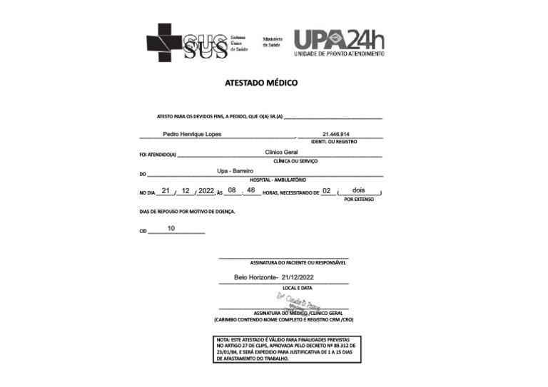 Atestado Medico Municipal | PDF Atestado Medico Municipal | PDF