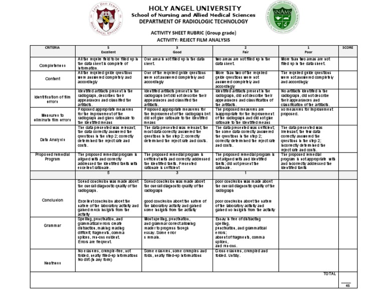 Activity - RTFILM - Reject Film Analysis | PDF | Cognition | Cognitive ...
