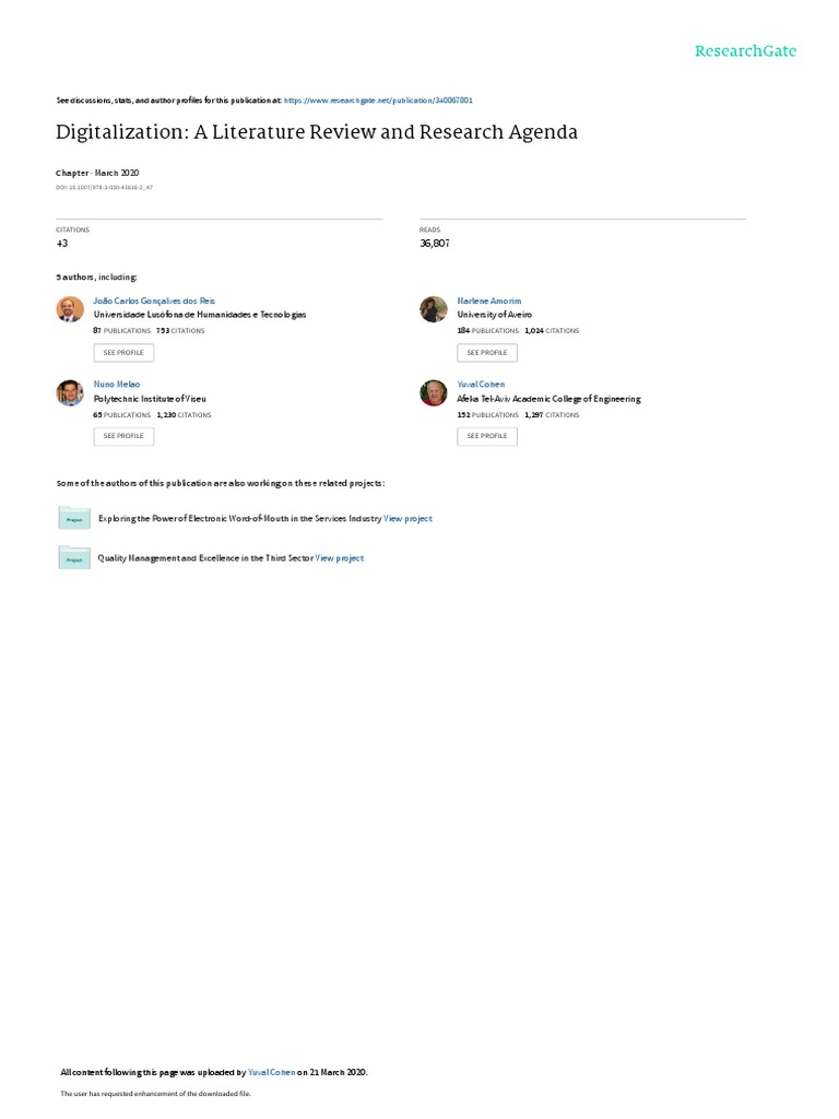 Digitalization ALiterature Review | PDF | Business Model | Systematic ...