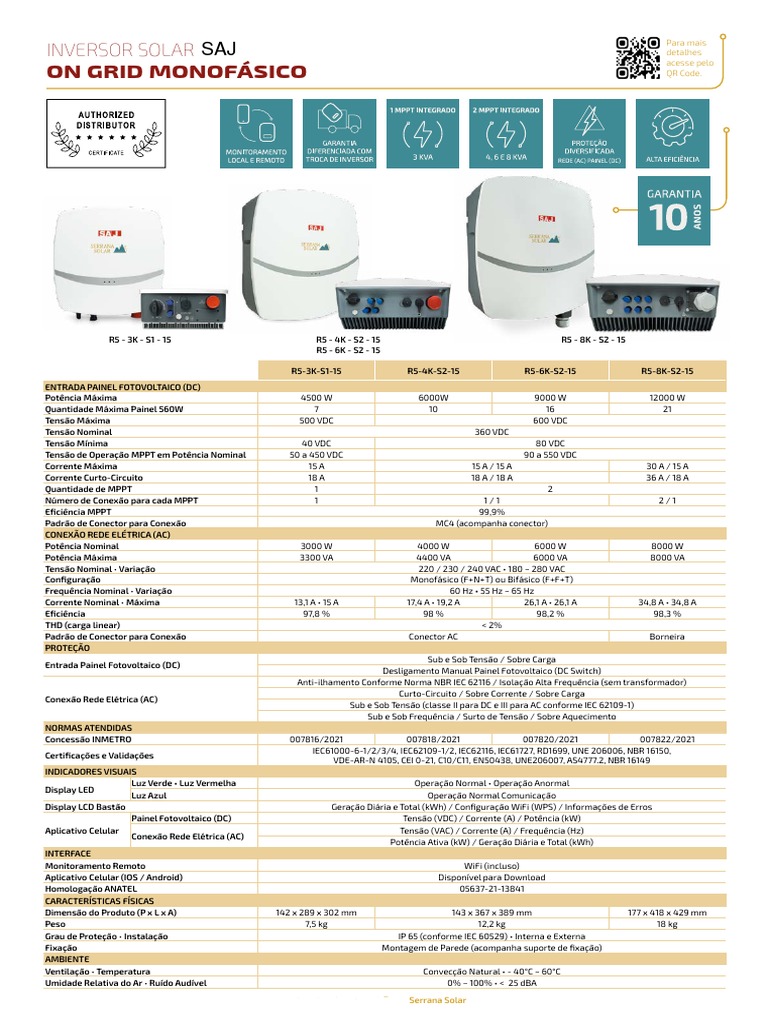 Datasheet Inversor Saj | PDF | Tecnologia da Informação e Comunicação ...