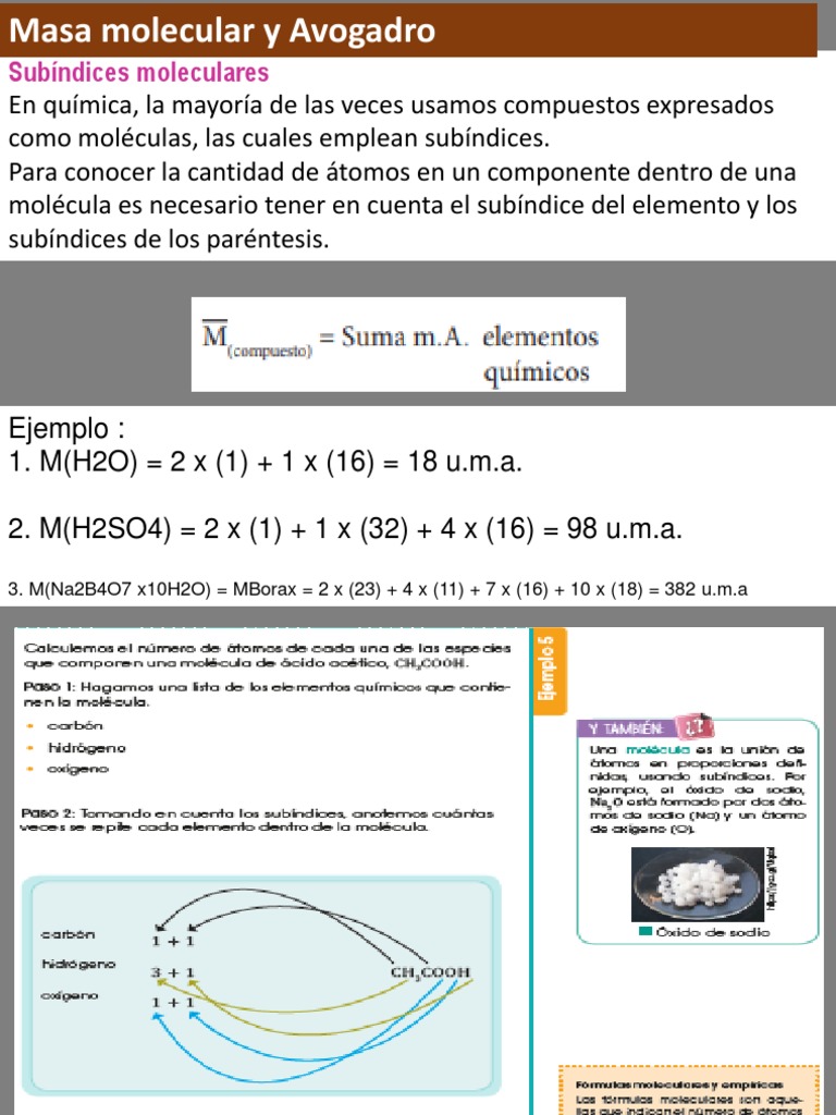 Quimica 2do Bgu Semana 2 Parcial 2 Pdf Mole Unidad Moléculas