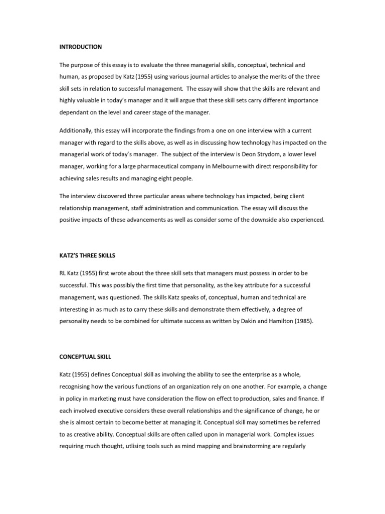 Katz Three Skills | PDF | Communication | Competence (Human Resources)