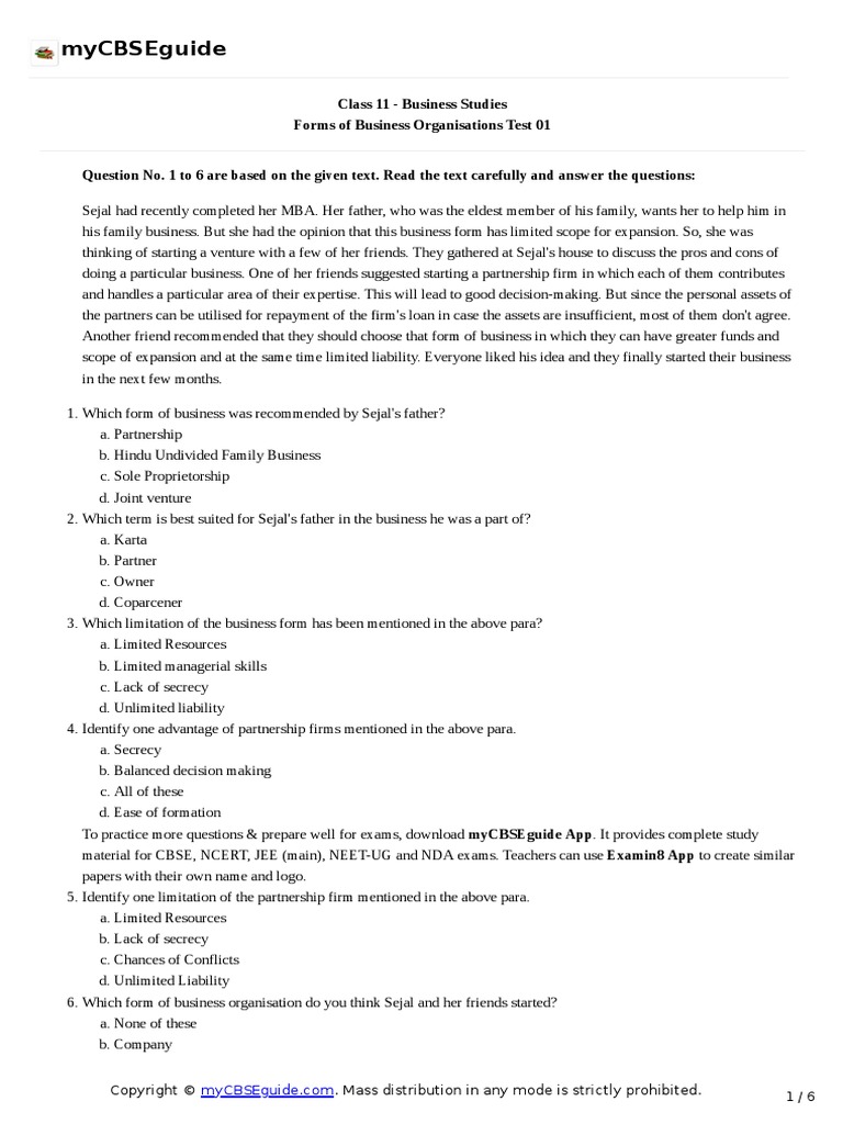 11 BST Formsofbusinessorganisation tp01 | PDF | Partnership | Law Of Agency
