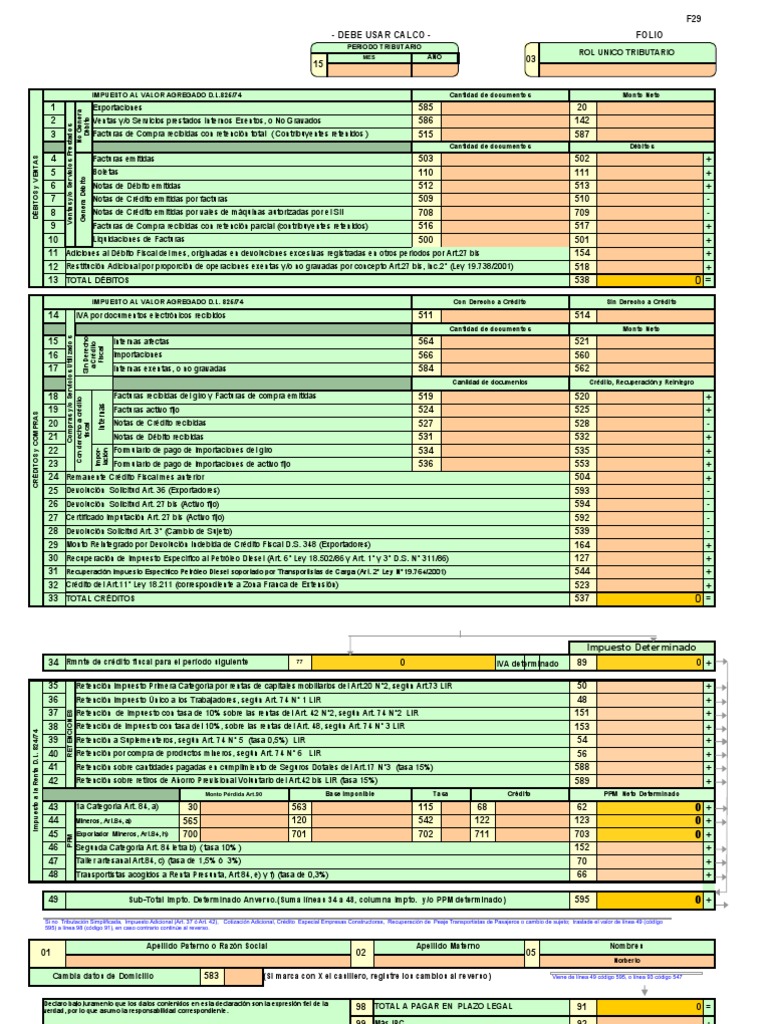 Formulario 29 | PDF | Pagos | Impuestos