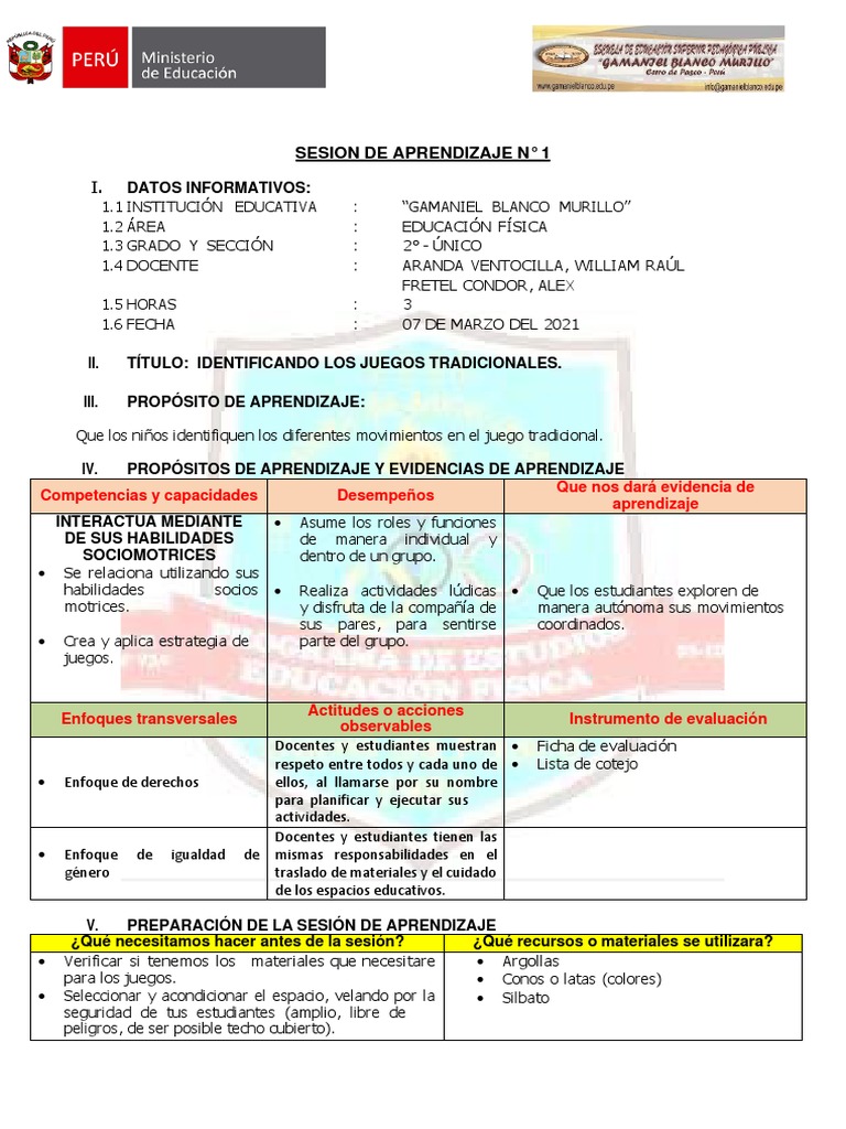 Juegos Tradicionales en Educación Física | PDF | Aprendizaje | Evaluación