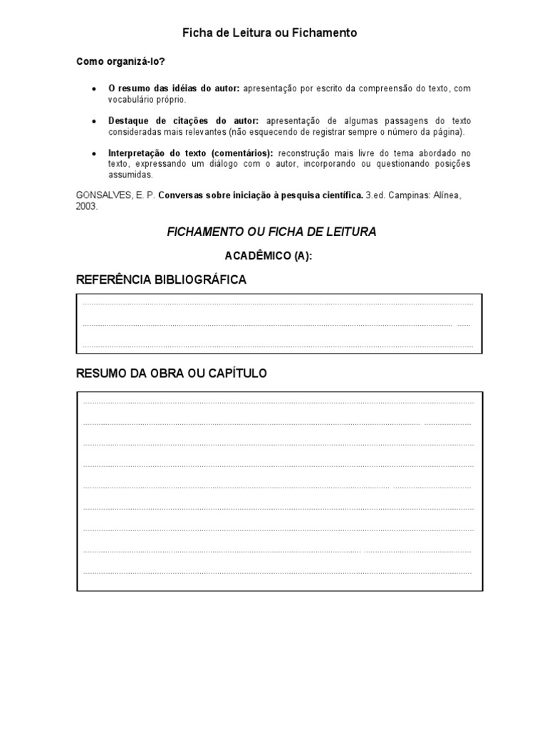 Fichamento Modelo | PDF | Citação | Abstract (resumo) Fichamento Modelo | PDF | Citação | Abstract (resumo)