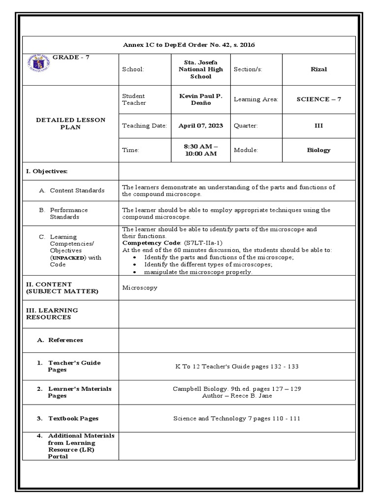 Detailed Lesson Plan | PDF | Optics | Glass Applications
