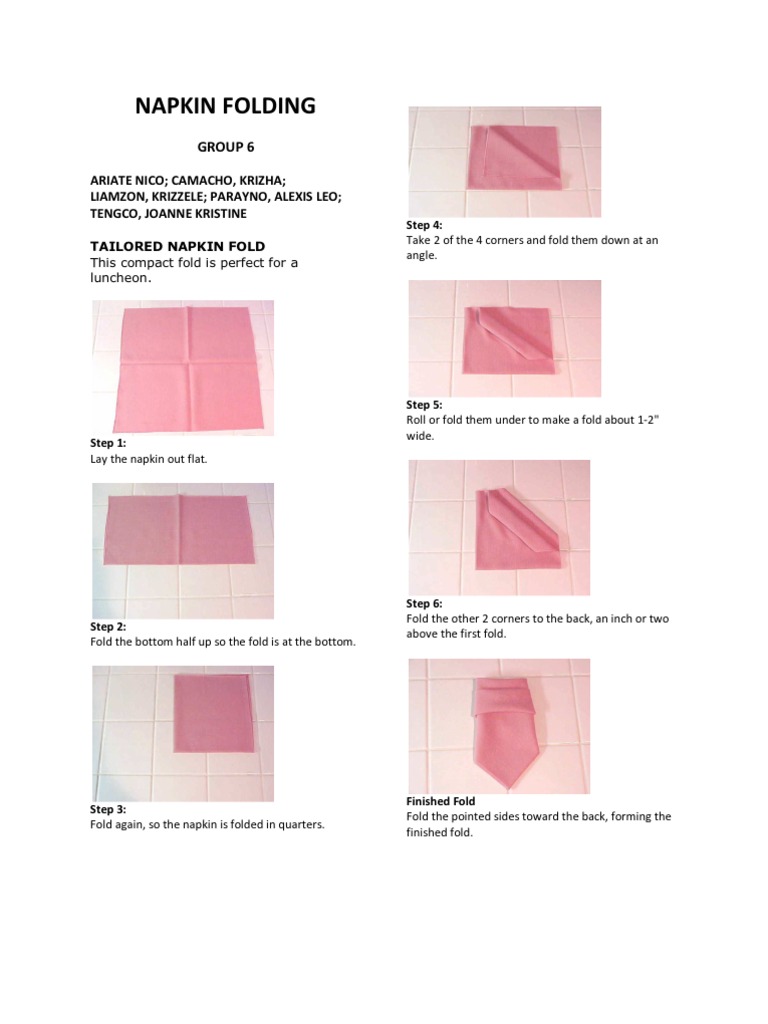 Napkin Folding | PDF