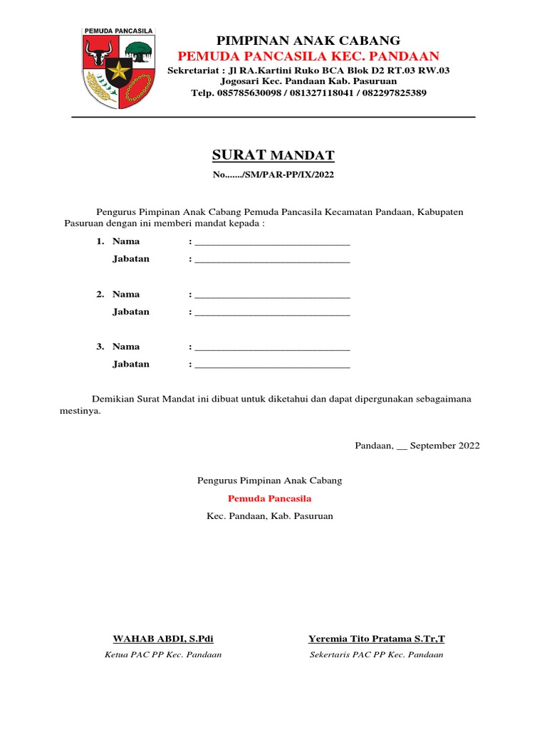 Surat Mandat | PDF