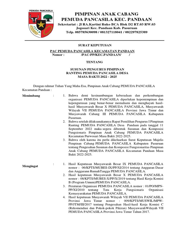 SK PP Kec. Pandaan | PDF