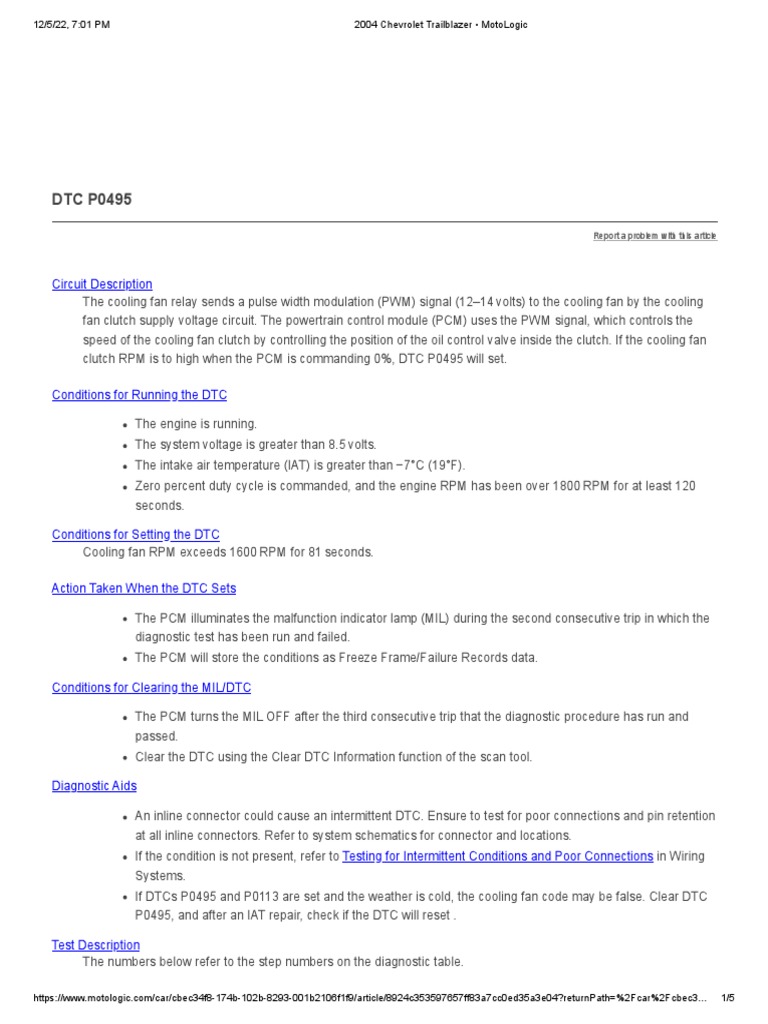 DTC P0495: Circuit Description | PDF | Clutch | Relay