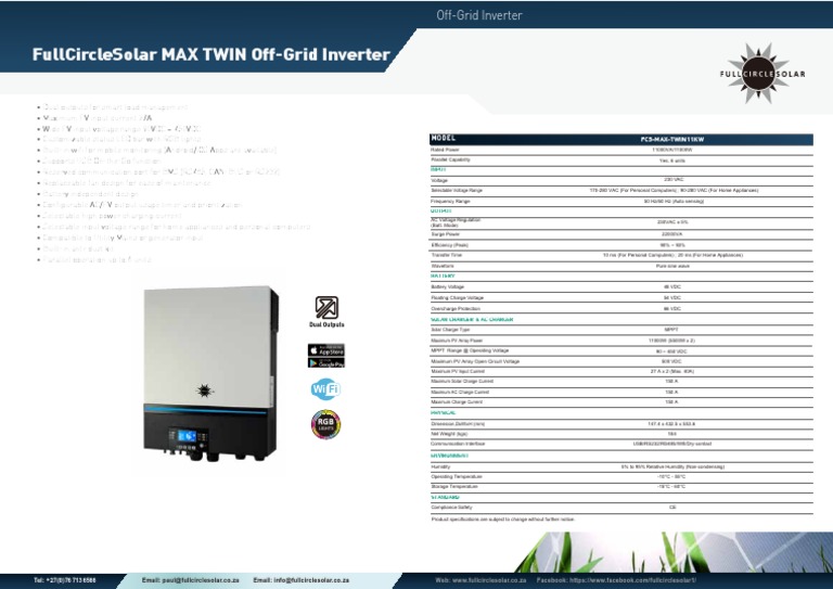 50 FCS AXPERT MAX Twin 11k | PDF | Battery Charger | Power Inverter
