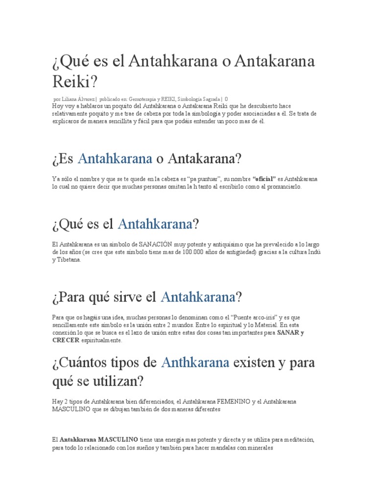Qué Es El Antahkarana o Antakarana Reiki | PDF | Reiki