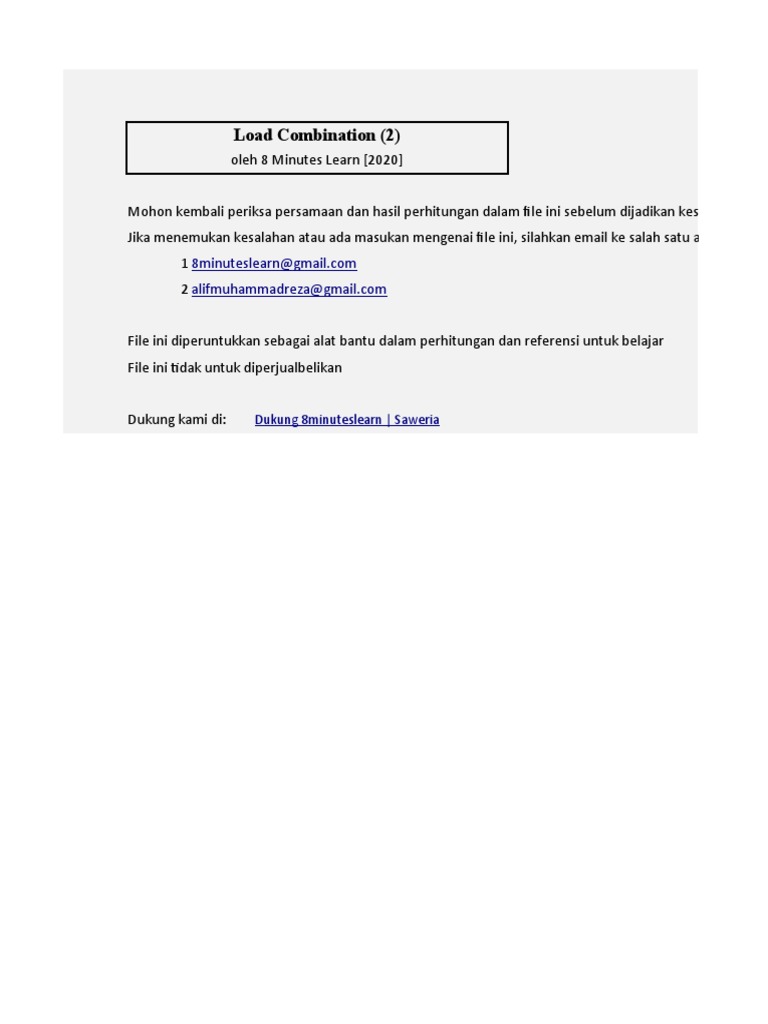 Load Combination (Table) | PDF