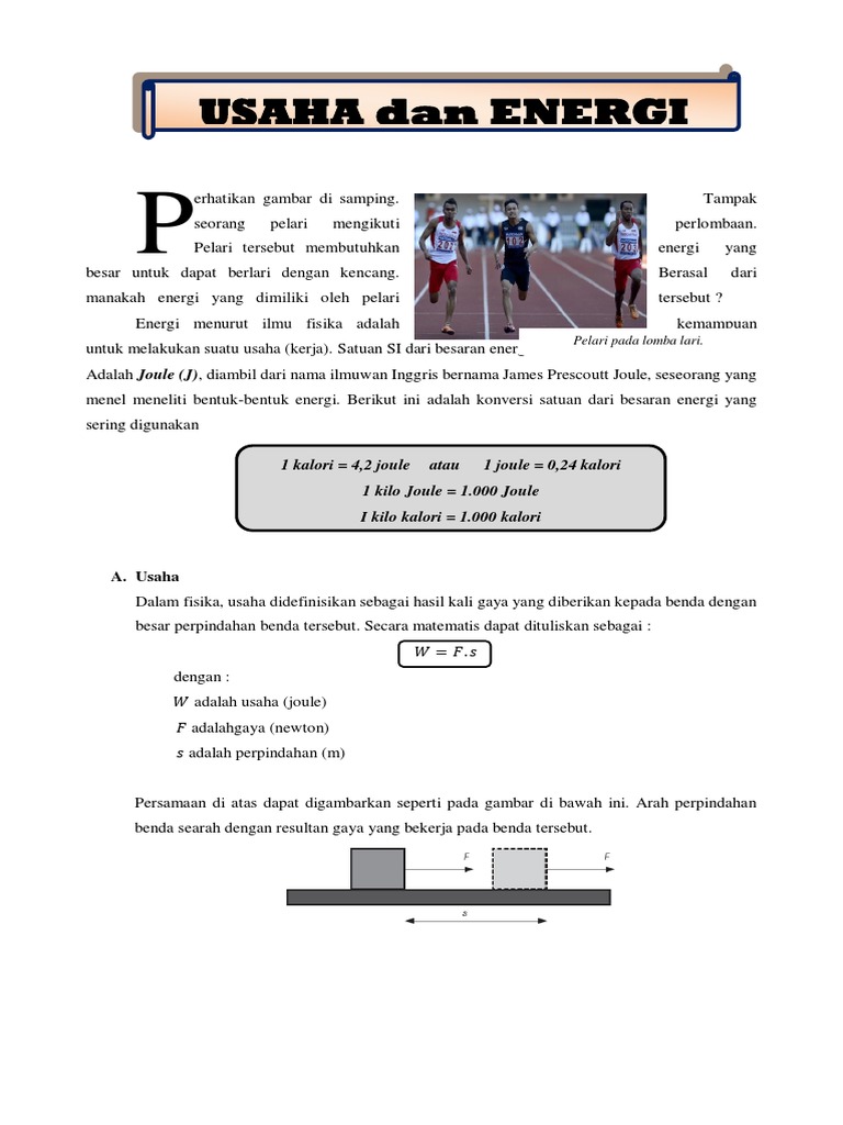 Modul Fisika Kelas 8 Materi Usaha Dan Energi | PDF