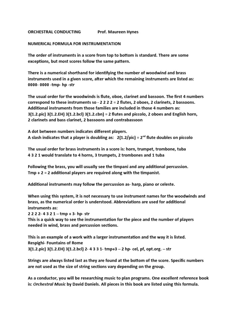 Numerical Formula For Instrumentation | PDF