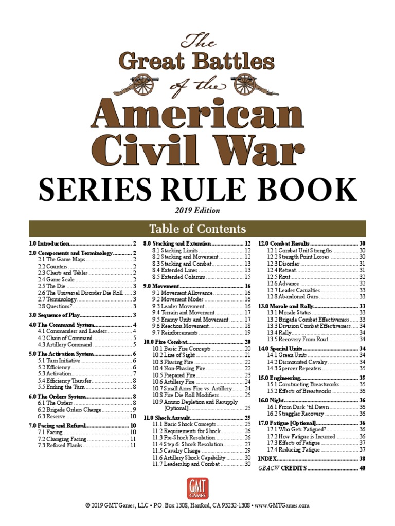Great Battles of The American Civil War Rules | Download Free PDF ...