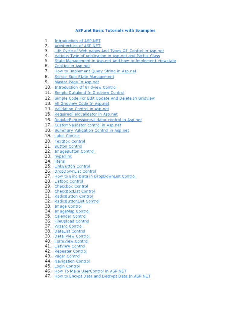 Basic Tutorials With Examples | Download Free PDF | Active Server Pages ...