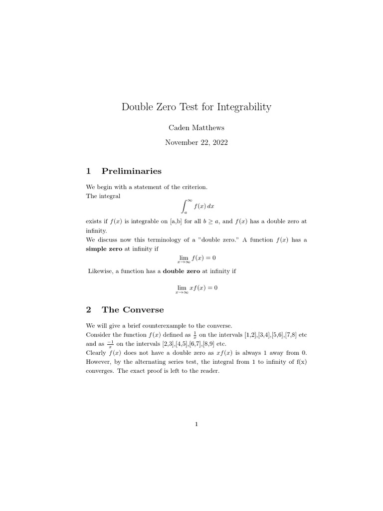 Integrability Criterion | PDF | Function (Mathematics) | Functions And ...