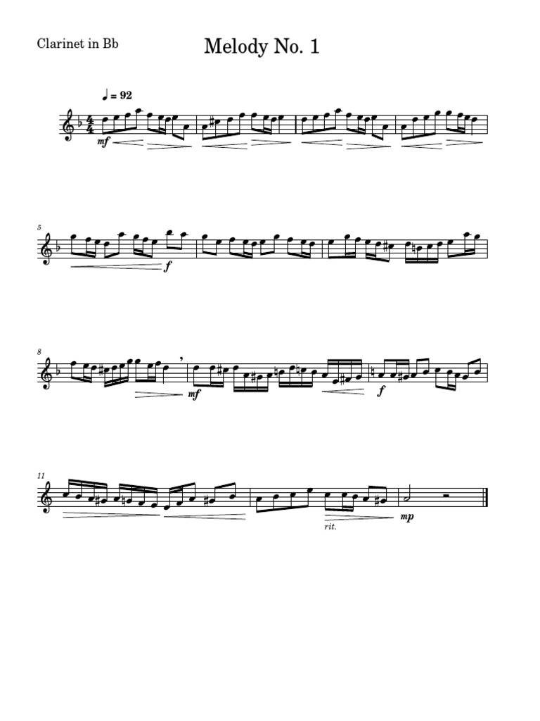 Melody No. 1 | PDF | Musical Compositions | Musical Forms