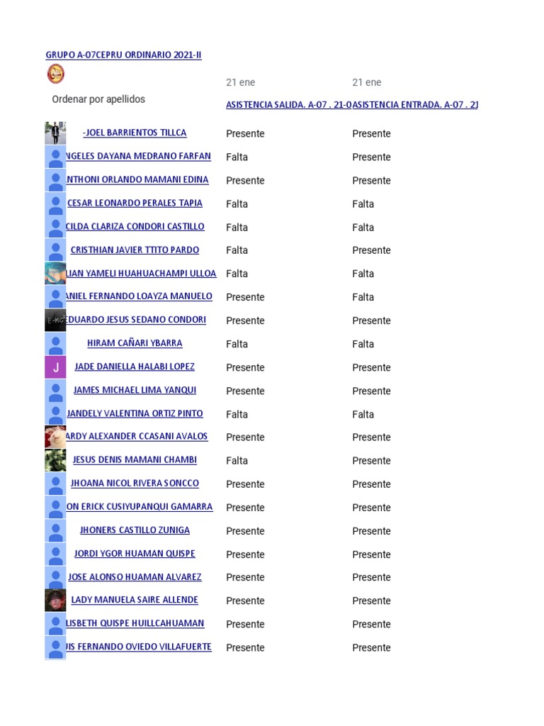 Asistencias A07 | PDF