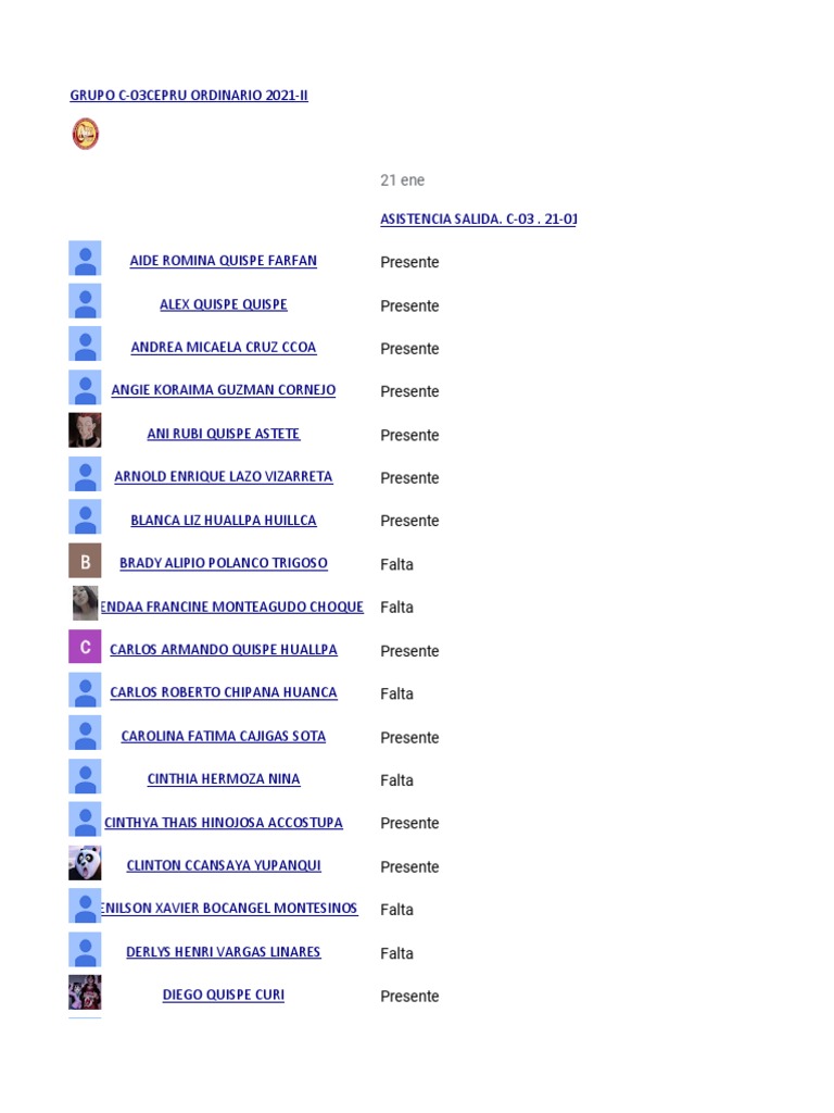 Asistencias C03 | PDF