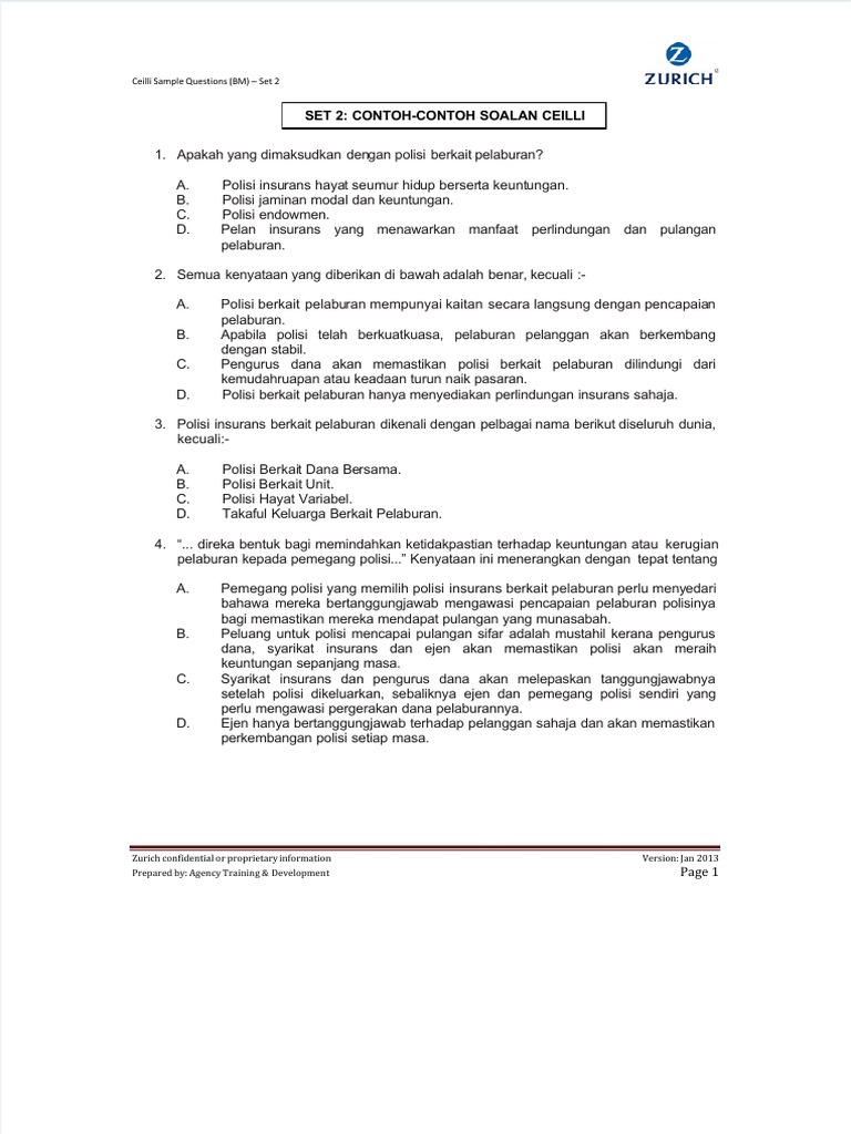 Dokumen - Tips - Ceilli Sample Questions Set 2 BM | PDF