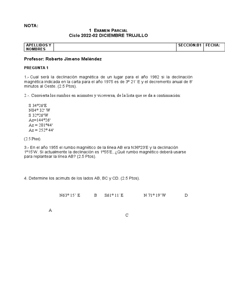 Examen Parcial 18-12-2022 | PDF | Navegación