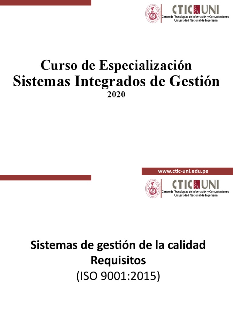 Clase 1 Sistemas Integrados De Gestión Pdf Calidad Comercial