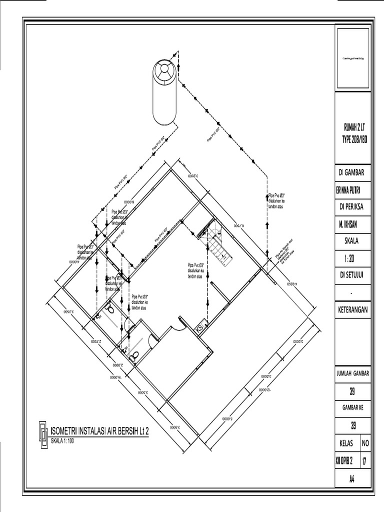 Isometri Air Bersih Lt2 | PDF