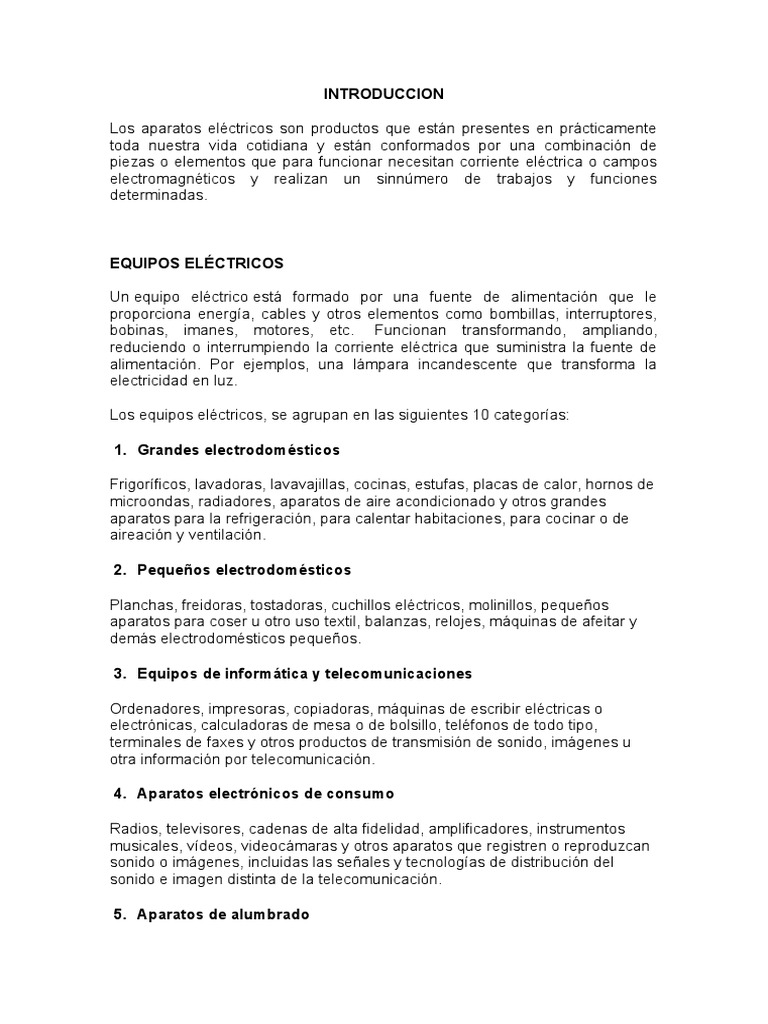 Equipos Electricos | PDF | Ingenieria Eléctrica | Corriente eléctrica