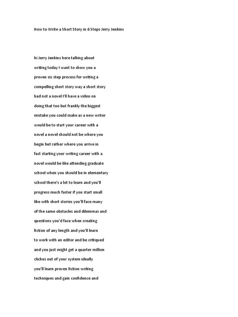 6 Steps to Crafting a Short Story | PDF | Writer's Block