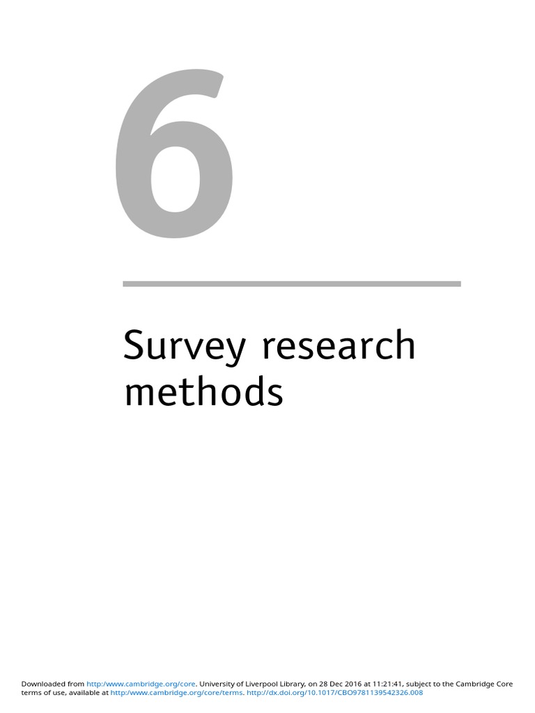 6 Survey Research Methods | PDF | Survey Methodology | Human Factors ... 6 Survey Research Methods | PDF | Survey Methodology | Human Factors ...