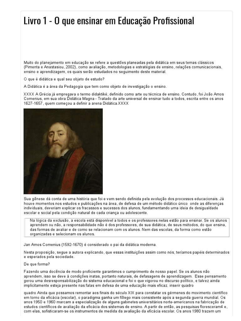 Livro 1 - O Que Ensinar em Educação Profissional | PDF | Aprendizado ...